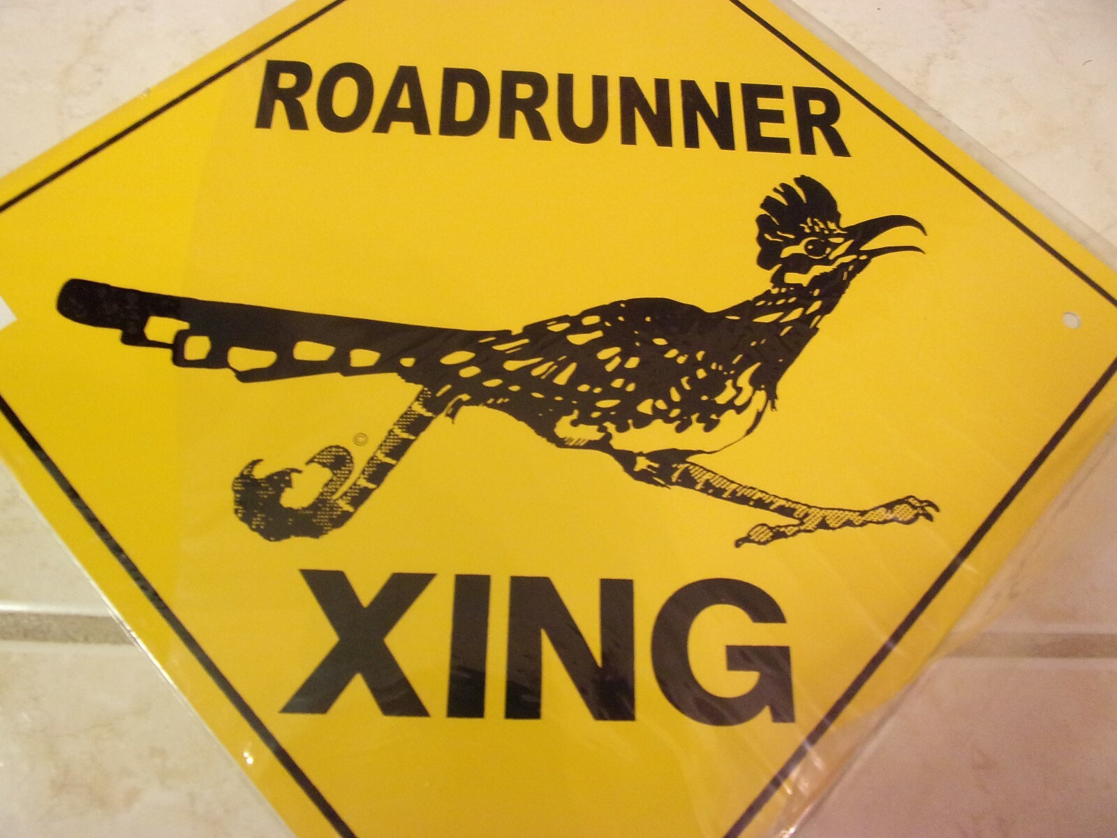 ROADRUNNER XING Aluminum Novelty Amber Sign 17" X 17" DIAGONAL SIGN ...