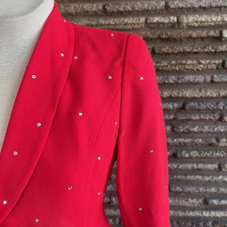 Vintage 80s Red Bling Power Suit by Bicci Florine Wachter NWT Size 6 ...