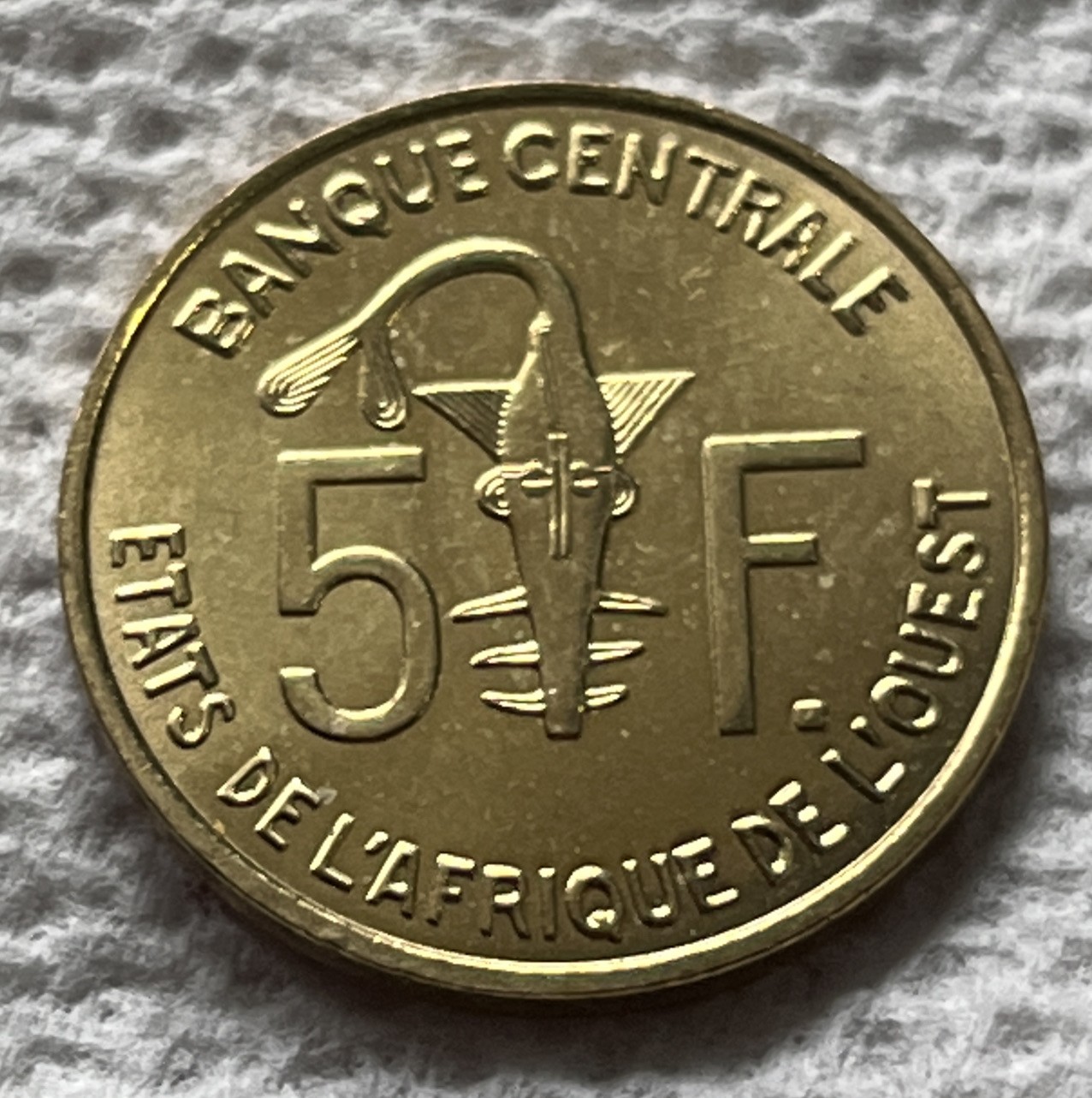 2009 West African States 5 francs Coin Ivory Coast Hen Africa Gazelle ...