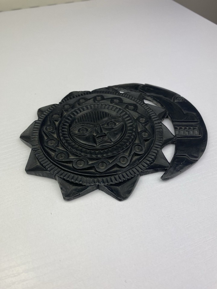 Vintage Inca Sun and Moon Hand Carved Slate | eBay UK