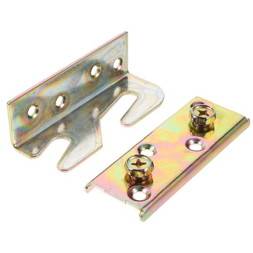 4 Pcs Bed Connection Parts Wood Rail Brackets Frame Hardware Connector ...