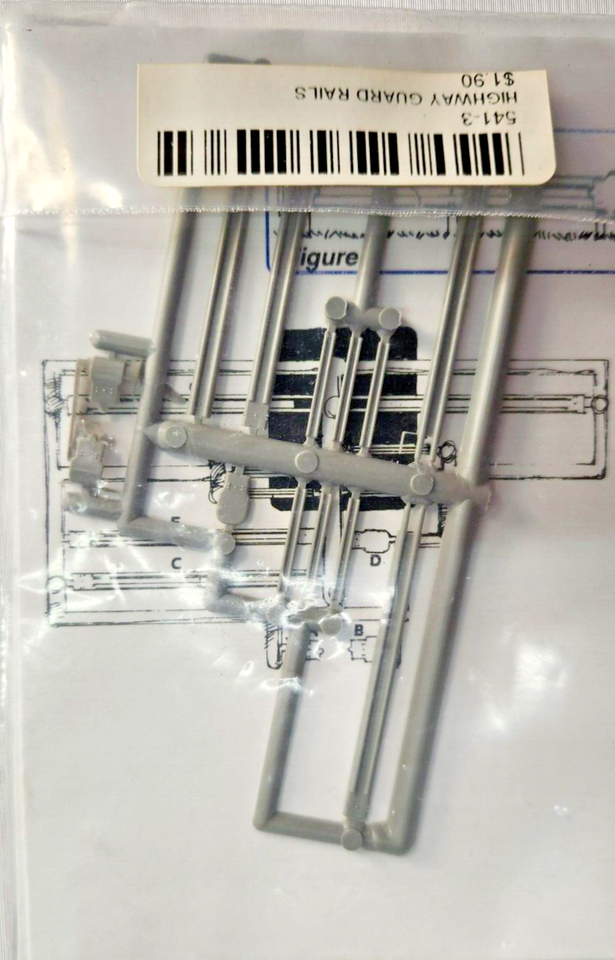 HO scale Detail Parts Highway Guardrails 1 Pack Pikestuff New 541-0003 ...