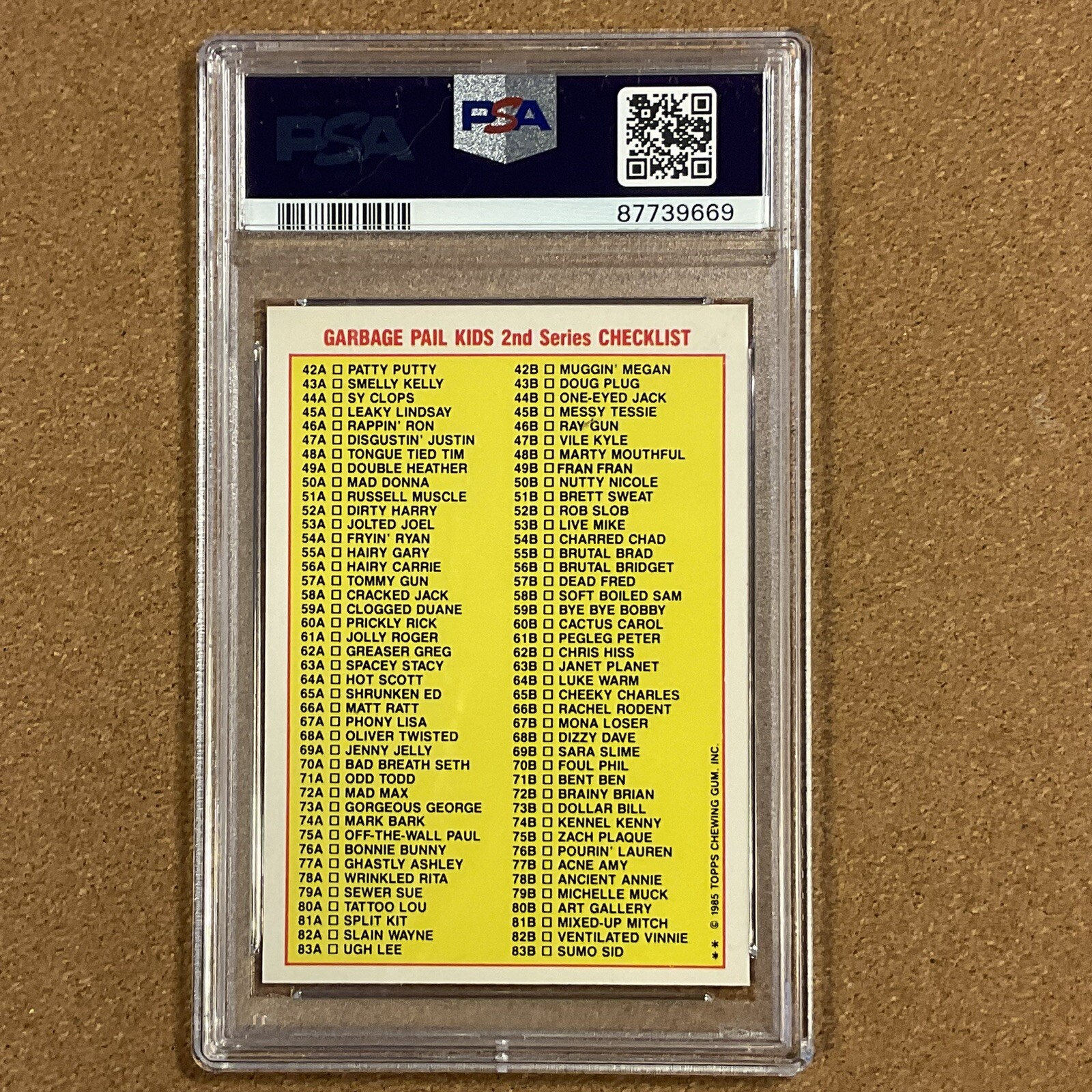 🤮 VILE KYLE - 1985 GARBAGE PAIL KIDS STICKERS 47b OS2 GLOSSY/FRAN FRAN ...