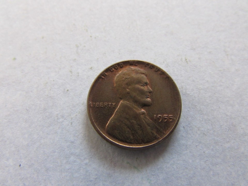 1955 LINCOLN WHEAT CENT COPPER PENNY SHIFT IN LAST 5? POOR MAN'S DOUBLE ...