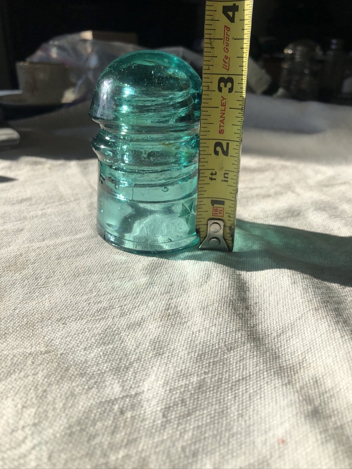 Glass Insulator - STAR - Blue Green Aqua No Inner Skirt Telegraph Rail ...