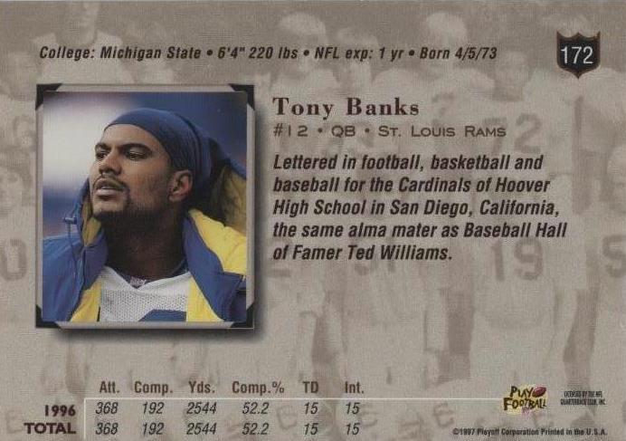 1997 Absolute Beginnings Tony Banks 172 For Sale Ebay 