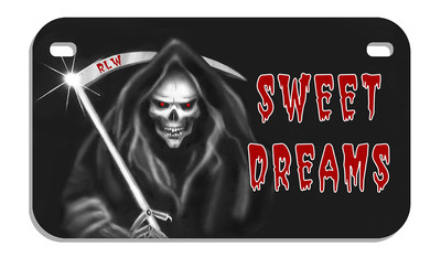 Grim Reaper Motorcycle Size License Plate Personalize Gift Any Text In ...
