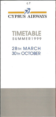 Cyprus Airways system timetable 3/28/99 [6111] Buy 4+ save 25% | eBay