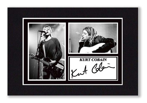 A4 Mount KURT COBAIN - Nirvana Autograph Signed Print PHOTO Ready To ...