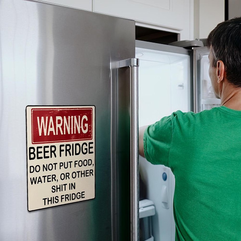 WARNING BEER FRIDGE MAGNET. NOVELTY, GIFT, BEER, HOME BAR FRIDGE MAGN B ...