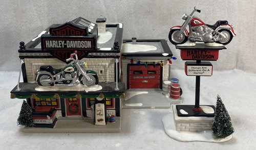 Harley-Davidson Motorcycle Shop Original Snow Village DEPARTMENT 56 ...