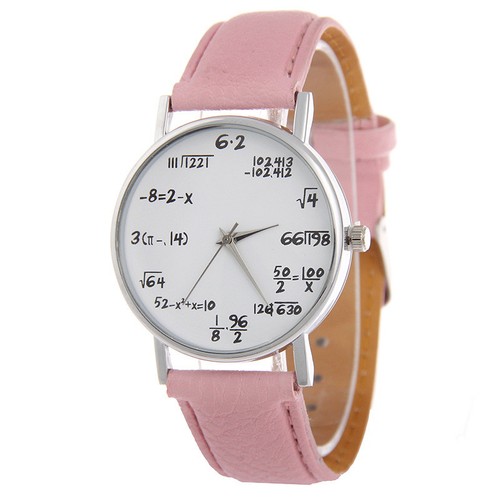 Ladies Watches Fashion Student Math Formula Equation Watch Leather Band ...