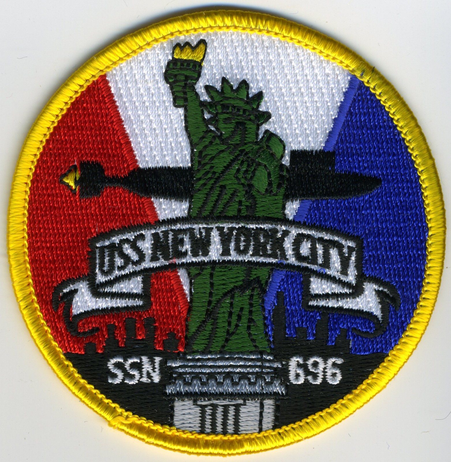 USS New York City - SSN 696 - Ship's Crest - 3 inch BC Patch Cat No ...