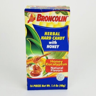 Broncolin Herbal Hard Candy With Honey Eucalyptus Natural Flavors Cough ...