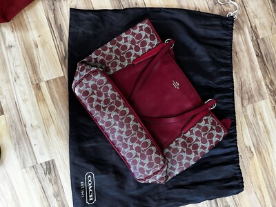 Coach Purse Pink + Khaki Park Signature Carrie Large F28728 Shoulder ...