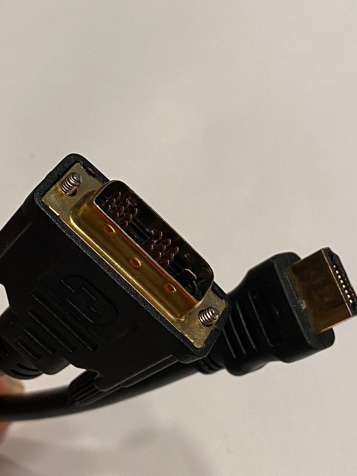 DVI-D To HDMI Male To Male Cable Gold 24+1 HDTV PC Display Wire Monitor ...