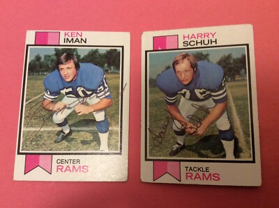 2-1973 Topps Rams #152 Ken Iman, #273 Harry Schuh Rare Tough Autographs ...