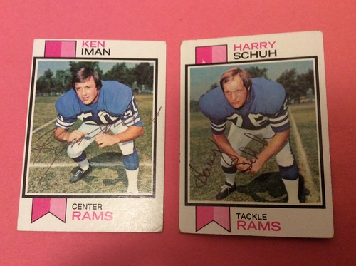 2-1973 Topps Rams #152 Ken Iman, #273 Harry Schuh Rare Tough Autographs ...