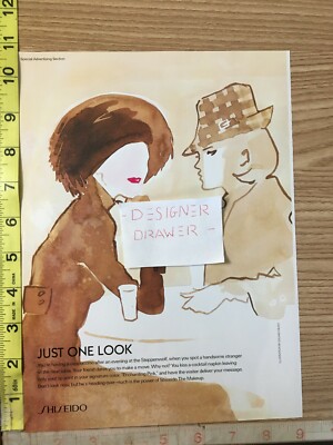Shiseido Cosmetics 2001 Illustrated Paper PRINT AD Advertisement | eBay