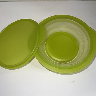 Tupperware Flatout Collapsible Bowl Green 3C #5452A | eBay