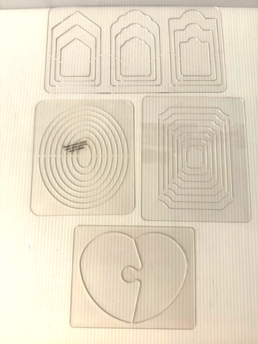 Lot of Provo Craft Coluzzle Cutting System Templates ~ Tags/Ovals/Heart ...