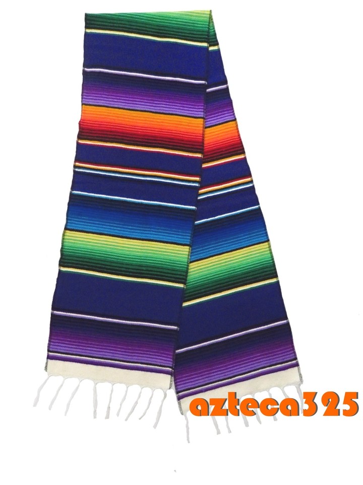 Large Woven Mexican Sarape Zarape Table Runner 12" Wide 72" long | eBay