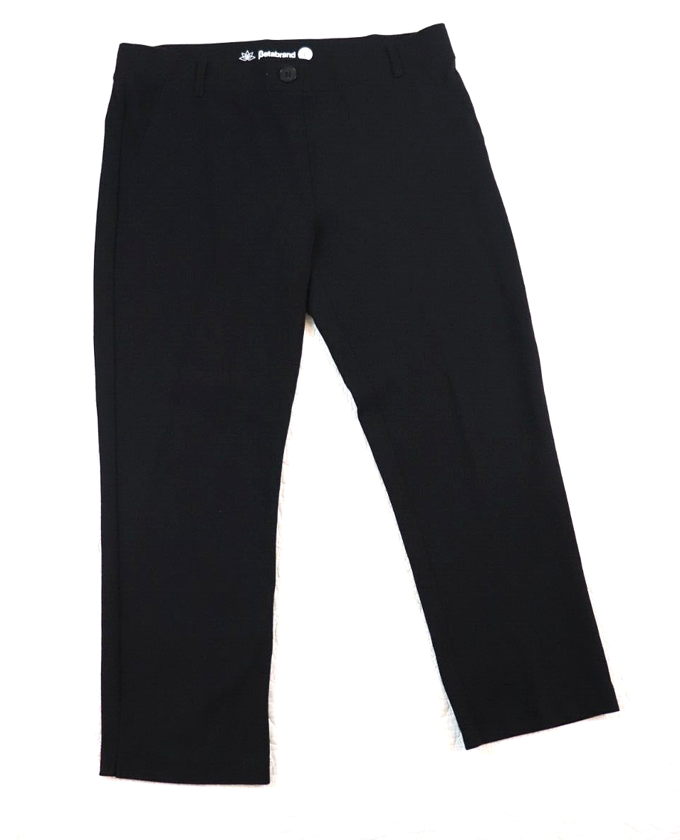 Betabrand Pants Womens Large L Slim Black Pull On Yoga Capri Mid Rise ...