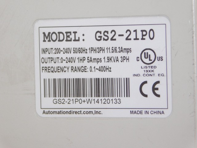 Automation Direct Gs2-21p0 AC Drive Gs2 Series GS221P0 for sale online ...