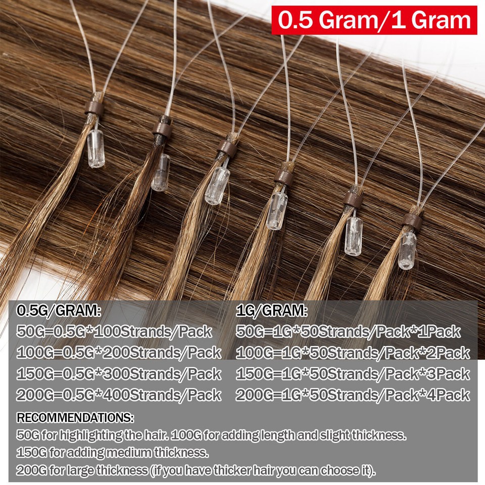 HOT Loop Micro Ring Link Hair Extensions Russian Real Human Hair Micro ...