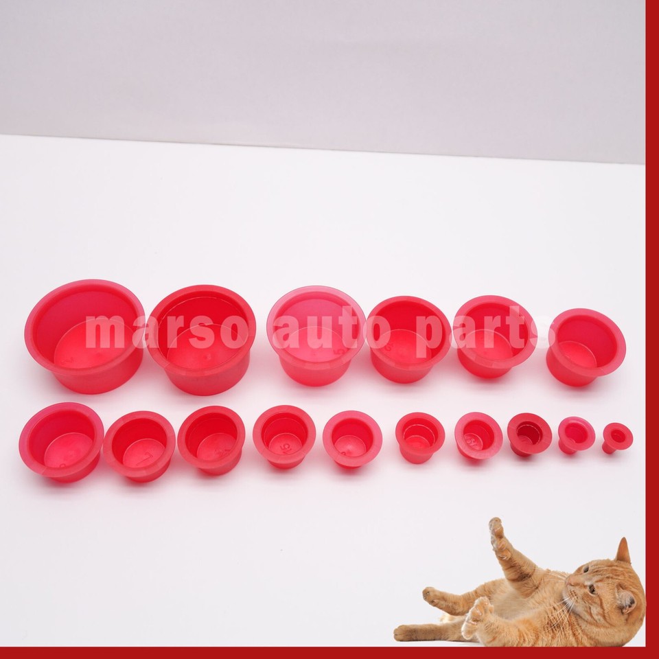 SET 16 Sizes 0.17-1.36 - Auto Parts Round Plastic Tapered Hole Plugs ...