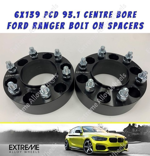 Wheel Spacers 50mm For Ford Ranger 6x139.7 Alloy Hub Centric Extension ...