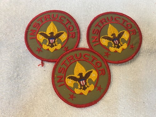 VINTAGE 3 BOY SCOUT INSTRUCTOR PATCHES 3" WITH BROWN BACKGROUND | eBay
