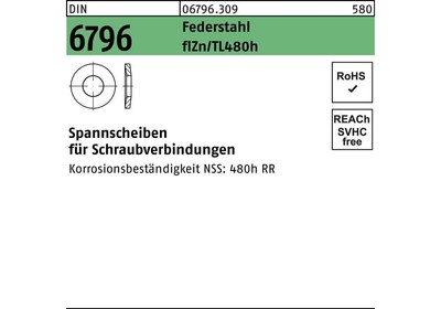 Reyher Spannscheibe DIN 6796 30 x 70 x 7 Federst. zinkbes. Gleitm ...