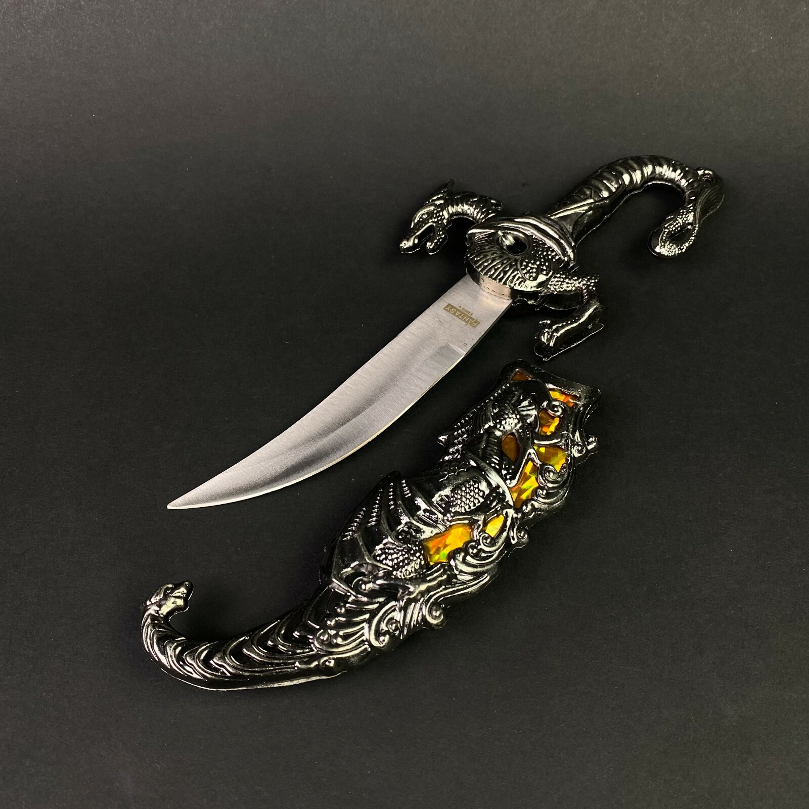 10" Fantasy Dragon Dagger Fixed Blade Metal Handle and Sheath Variety ...