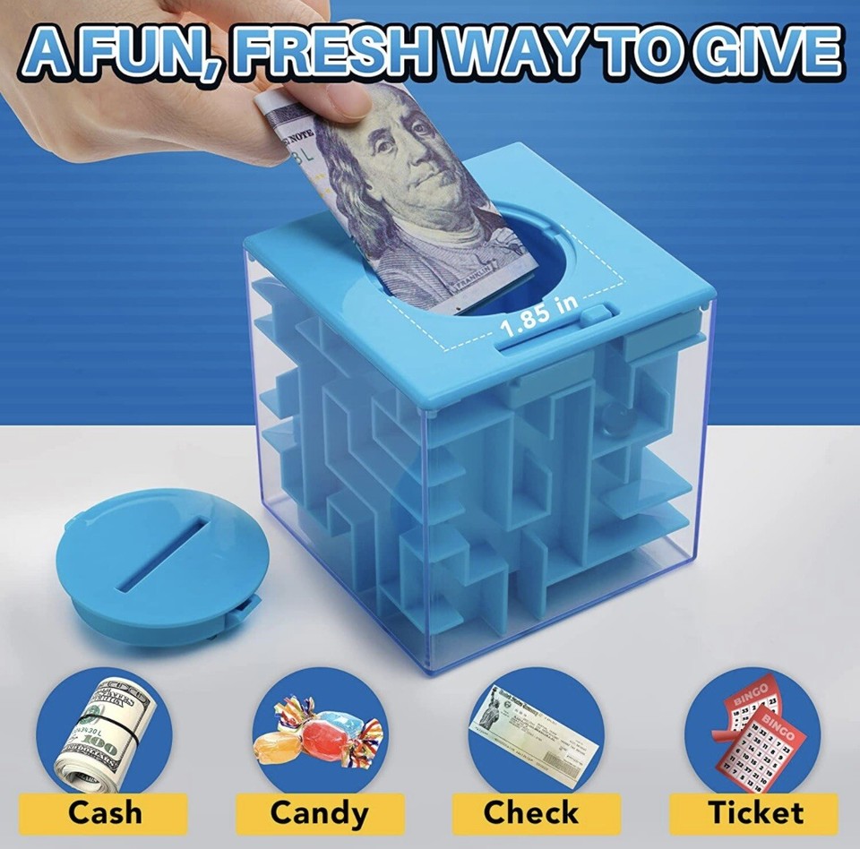 ThinkMax Money Maze Puzzle Box for Kids Adults, Perfect Money Holder ...