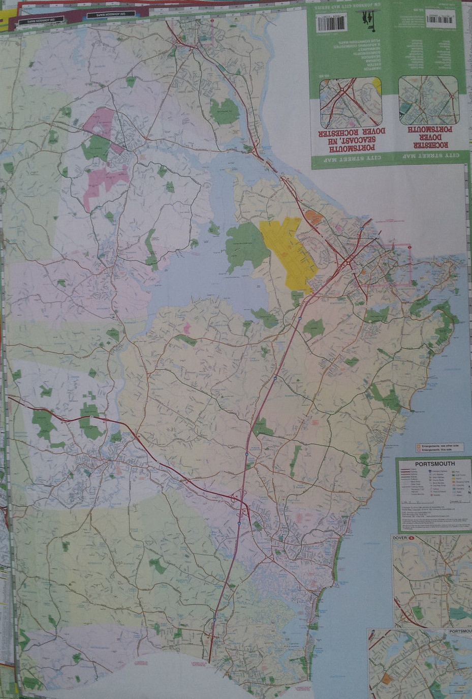 Portsmouth Seacoast NH Dover Rochester 27 x 39 Laminated Wall Map (G ...