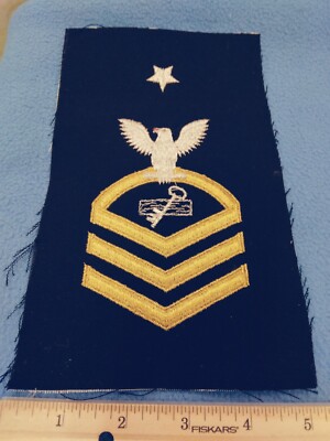 VINTAGE - US NAVY CPO UNIFORM BULLION 1 STAR RANK INSIGNIA RATE PATCH ...