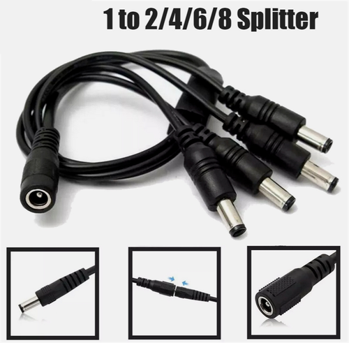 2 4 6 8 Way CCTV DC Power Splitter Adapter Cable For 12V 9V PSU ...