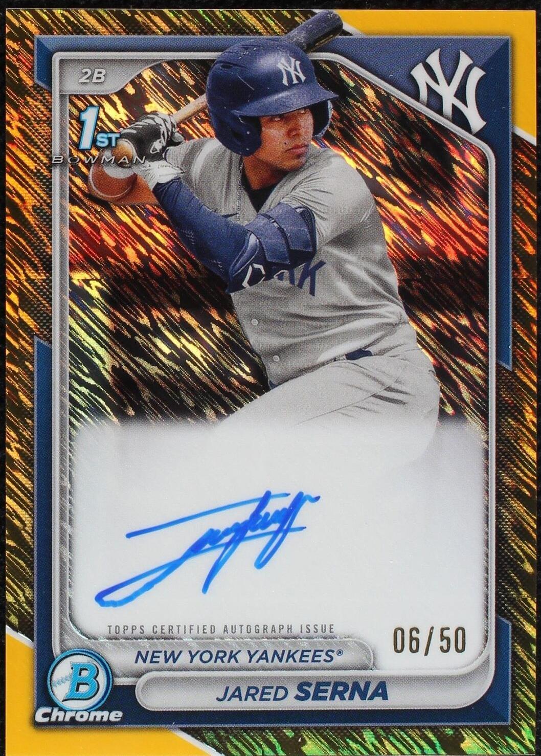 2024 Bowman - Chrome Prospect Autographs Jared Serna #CPA-JS Gold ...