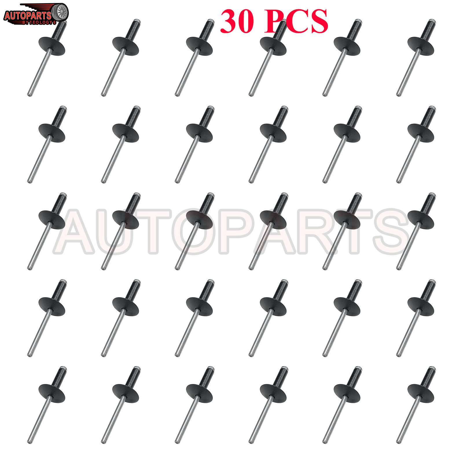 30 Black Bumper Fascia & General Use Split-Type Rivet For GM 11516807 ...