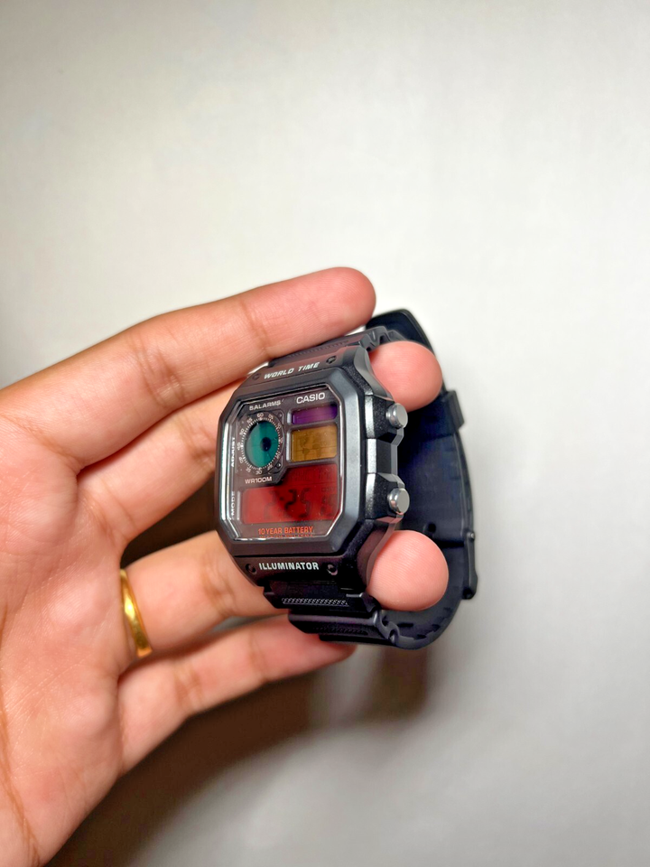 "Cyberpunk" | Custom 🔴🟢🟠🟣 Casio World Time Illuminator | Royale | AE ...