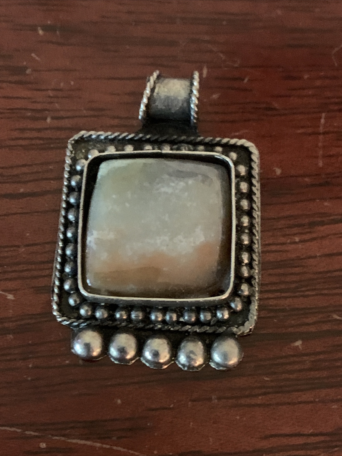sterling silver agate pendant gray Multi smokey stone sterling dotted ...