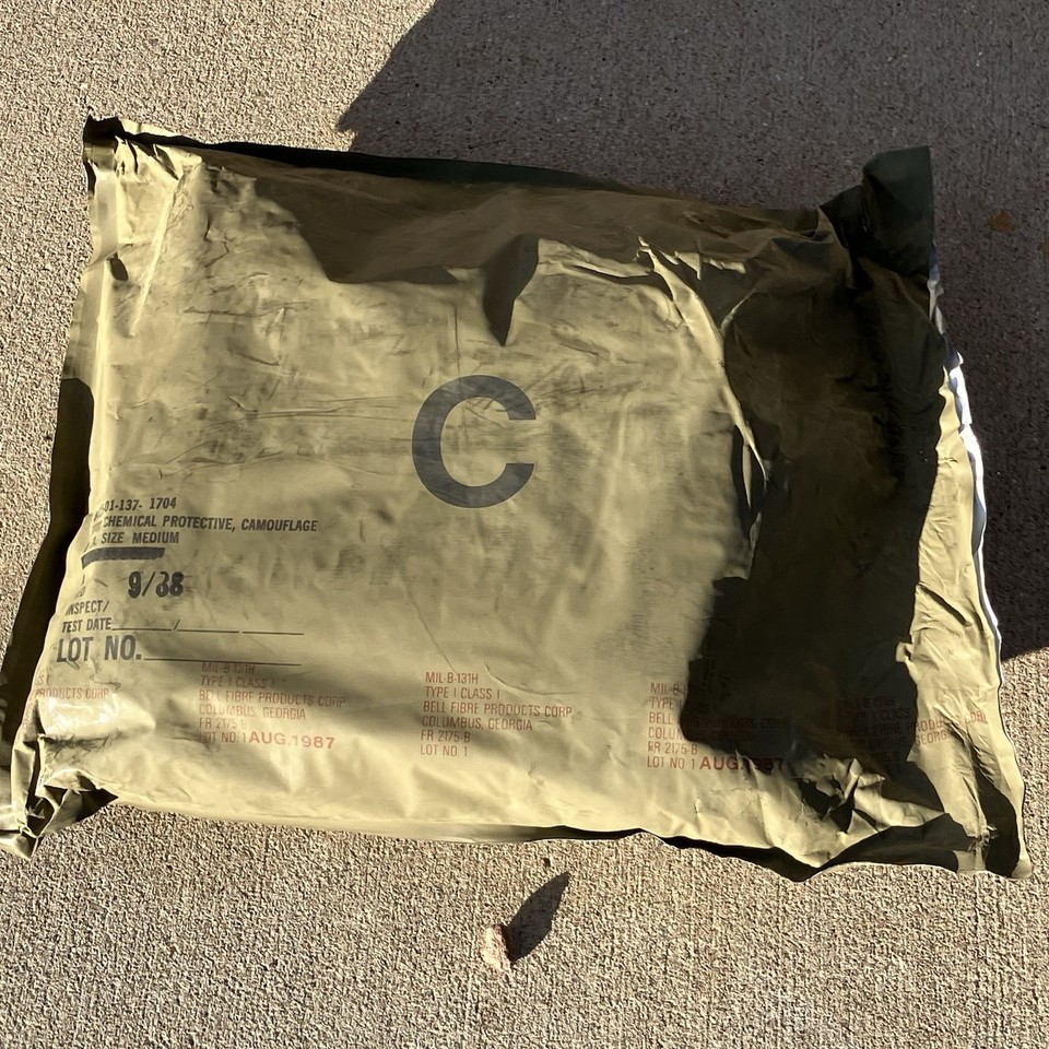 Military Chemical Protective Suit Camo 8415-01-137-1704 NOS SEALED ...