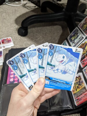 Digimon TCG SnowAgumon EX3-016 4x Dragon's Roar Blue Snow Agumon | eBay ...