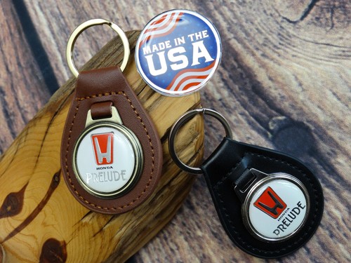 1970s RARE VINTAGE Honda Prelude Leather Key Chain Ring Fob | Metal ...