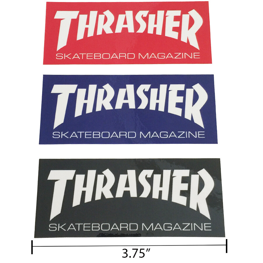 Thrasher Magazine Logo Rectangle Sticker 3.75" Skateboard Decal 3 Color ...