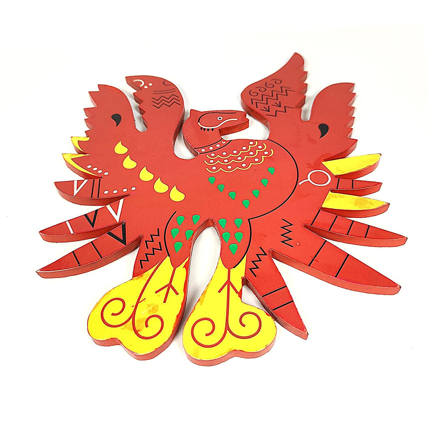 Wooden Feng Shui Red Phoenix Bird For The Wall Of Home & Office (Size:6 ...