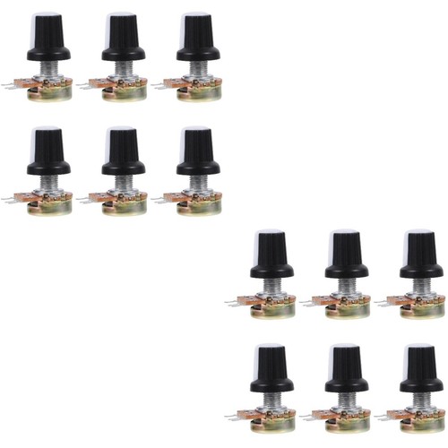 10Pcs Ohm Adjustable Linear Taper Rotary Potentiometer with Knob Switch ...