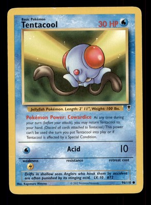 2X Pokemon Card WOTC Tentacool Legendary Collection 96110 HEAVILY ...