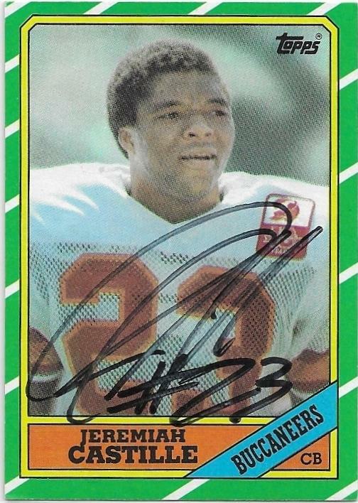 JEREMIAH CASTILLE Autographed Signed 1986 Topps card #382 Tampa Bay ...
